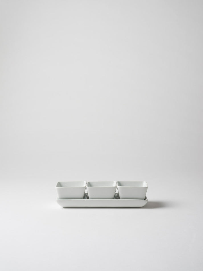 Porcelain Three Dip Dishes on Tray by Citta Design – Strangers Collective